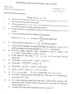 SEE Model Question Omaths 2076 Latest Updated